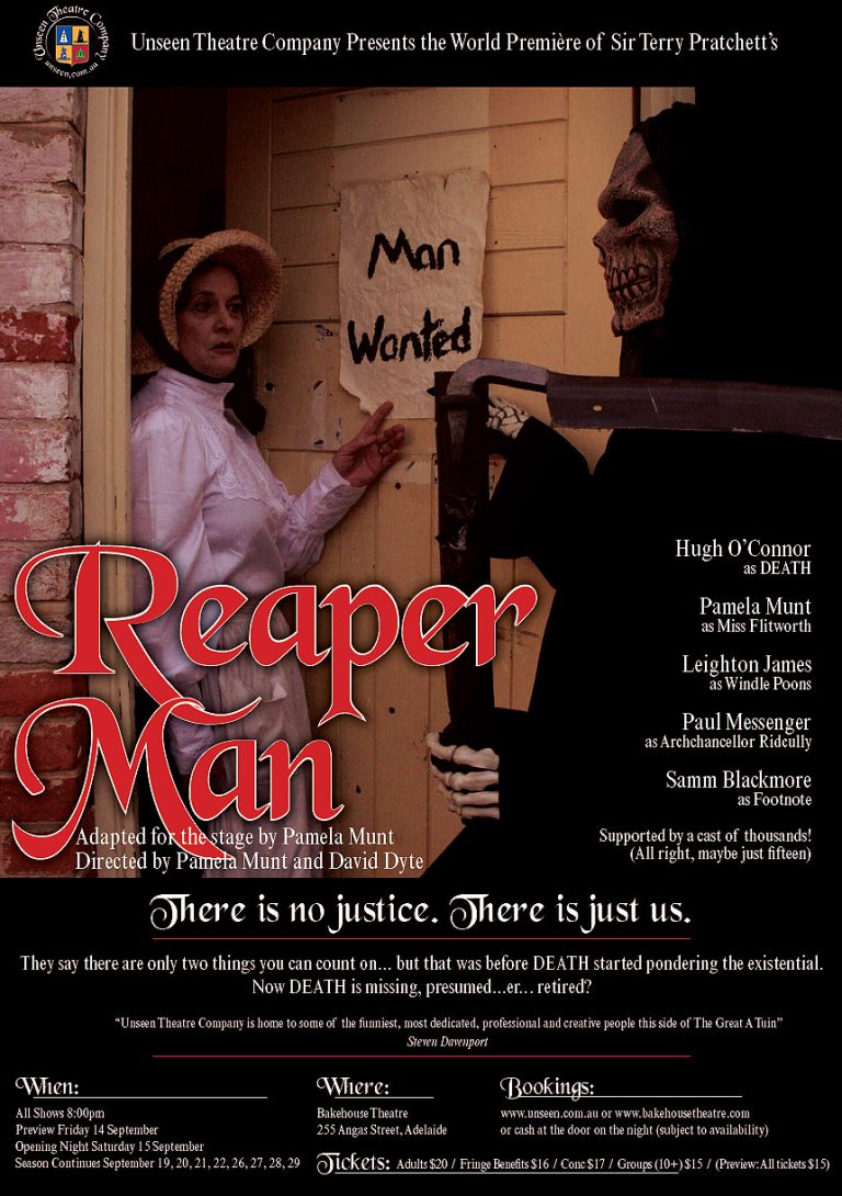 Reaper Man A3 Poster | Unseen Theatre Company